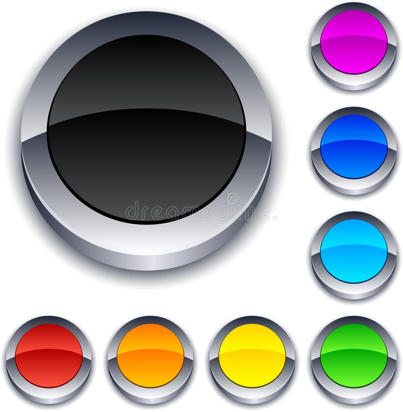 Round 3d buttons. stock vector. Illustration of metallic - 18519677