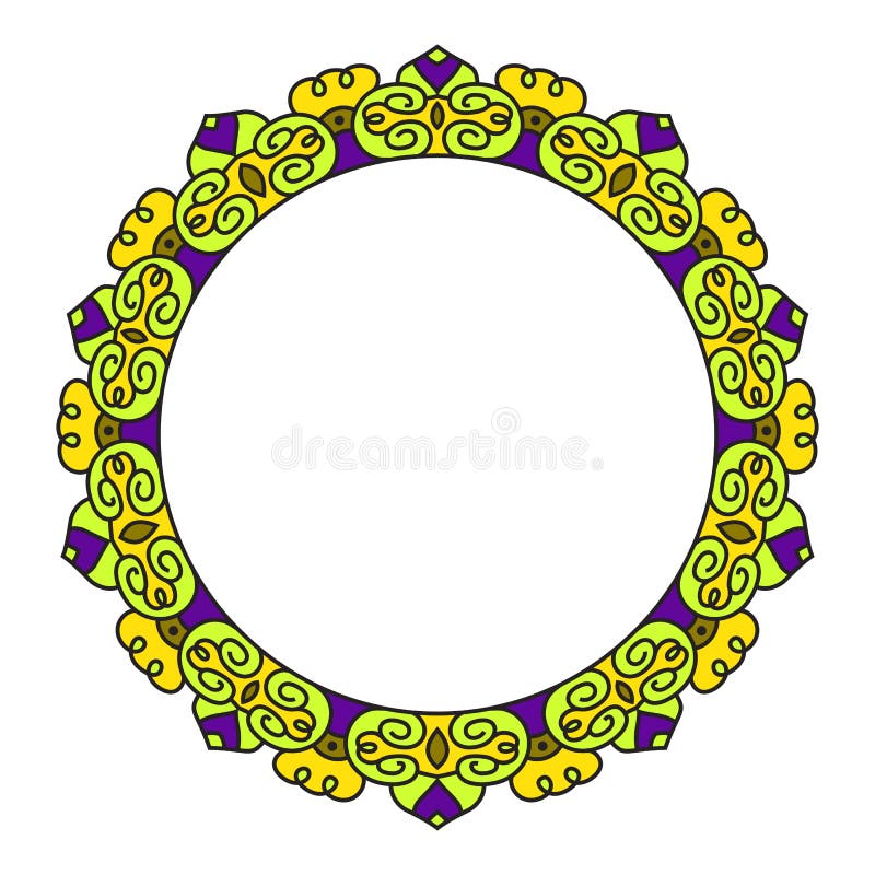 Round Abstract Colored Border Stock Vector - Illustration of ethnic ...