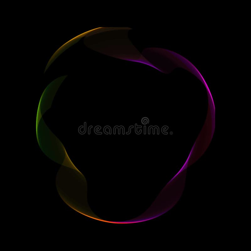 Round Abstract Colorful Tech Ring Circle on Black Background Stock ...
