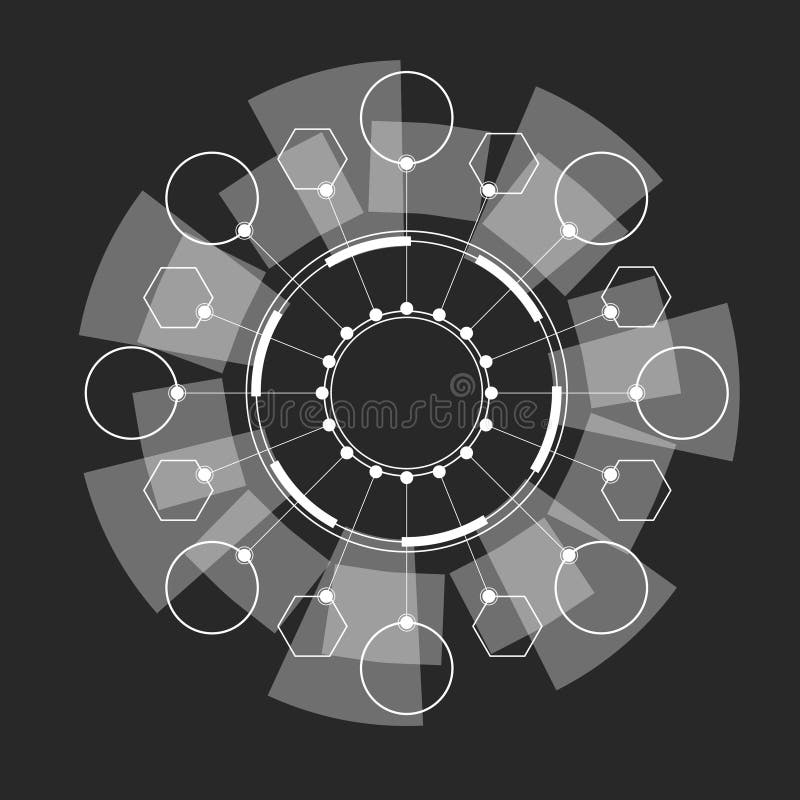 Round Abstract Elements for Inserting Different Icons and Data. Stock ...