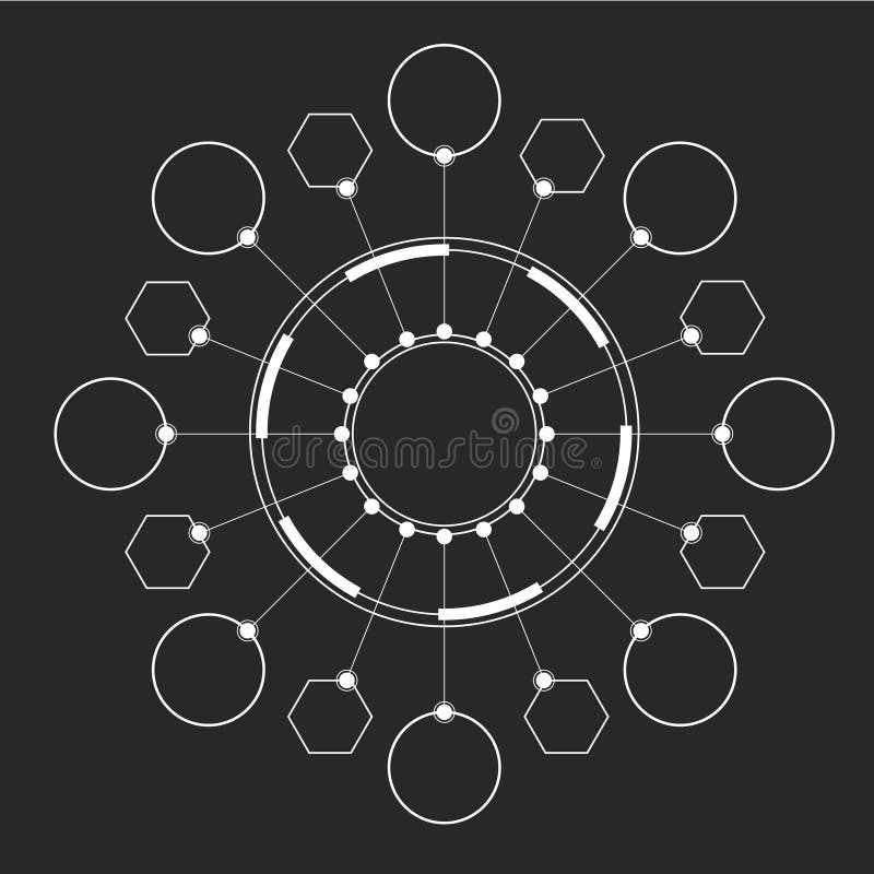 Round Abstract Elements for Inserting Different Icons and Data. Stock ...