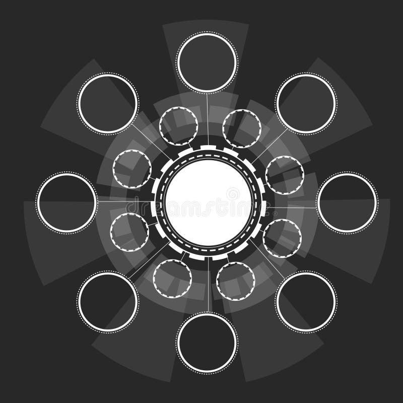 Round Abstract Elements for Inserting Different Icons and Data. Stock ...