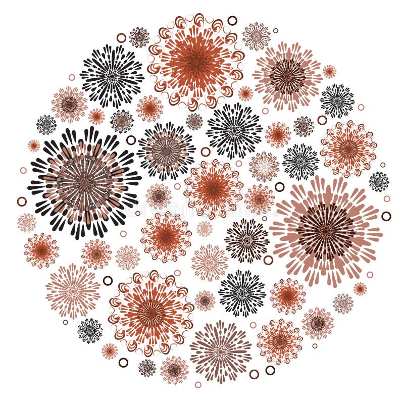 Round Abstract Floral Pattern Stock Vector - Illustration of graphic ...