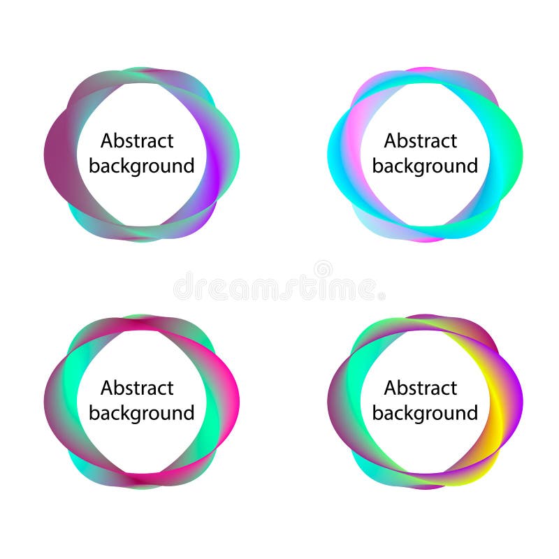 Round Abstract Lines Backgrounds Isolated on White. Stock Vector ...