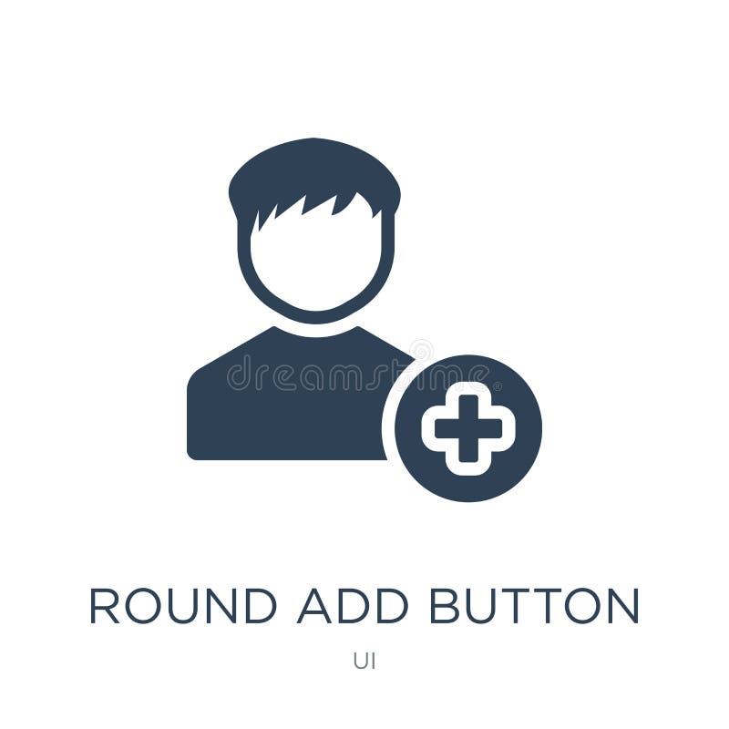 Round Add Button Icon in Trendy Design Style. Round Add Button Icon ...