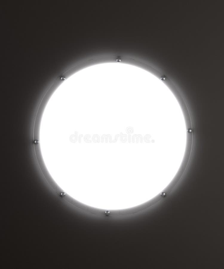 Round Advertising Lightbox. Empty White Screen Stock Illustration ...