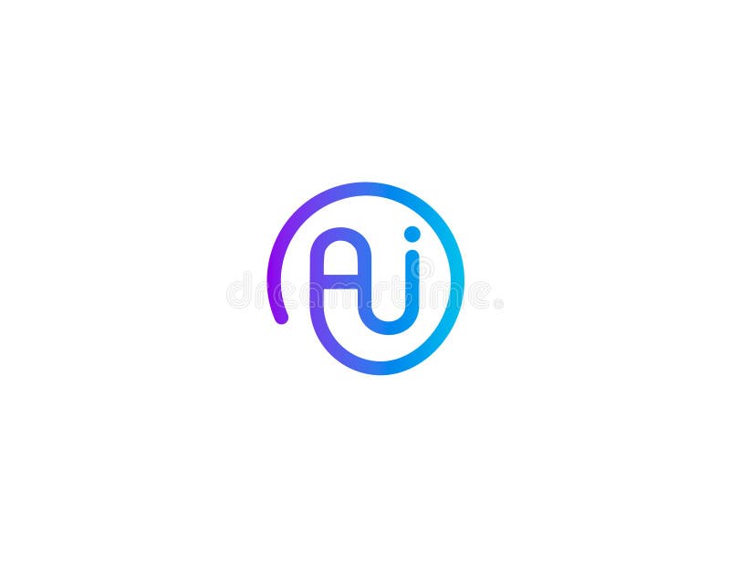 Round AI Logo, Assistant Chatbot Icon, Gradient Monogram in Outline ...