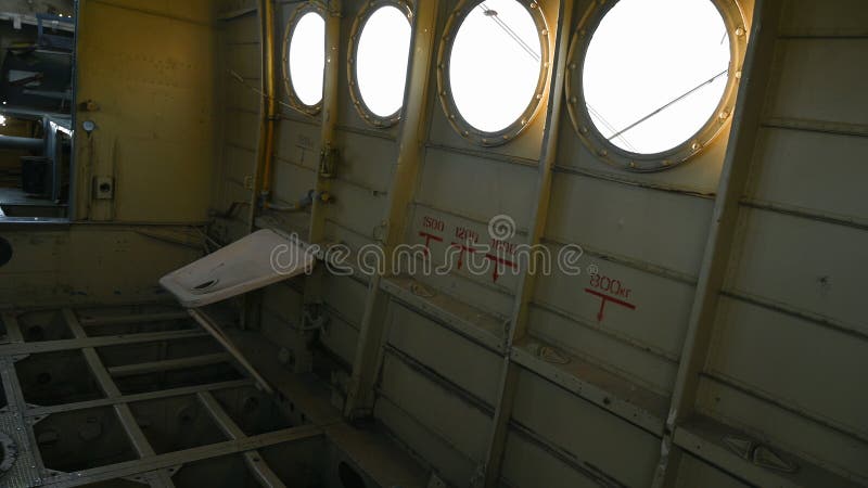 Round Airplane Windows. Overlooking the Field Stock Photo - Image of ...