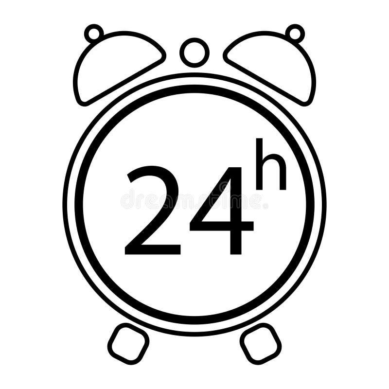 Round Alarm Clock, White Transparent Dial Arrow Icon Round Icon 24 Hours - Vector Stock Vector ...