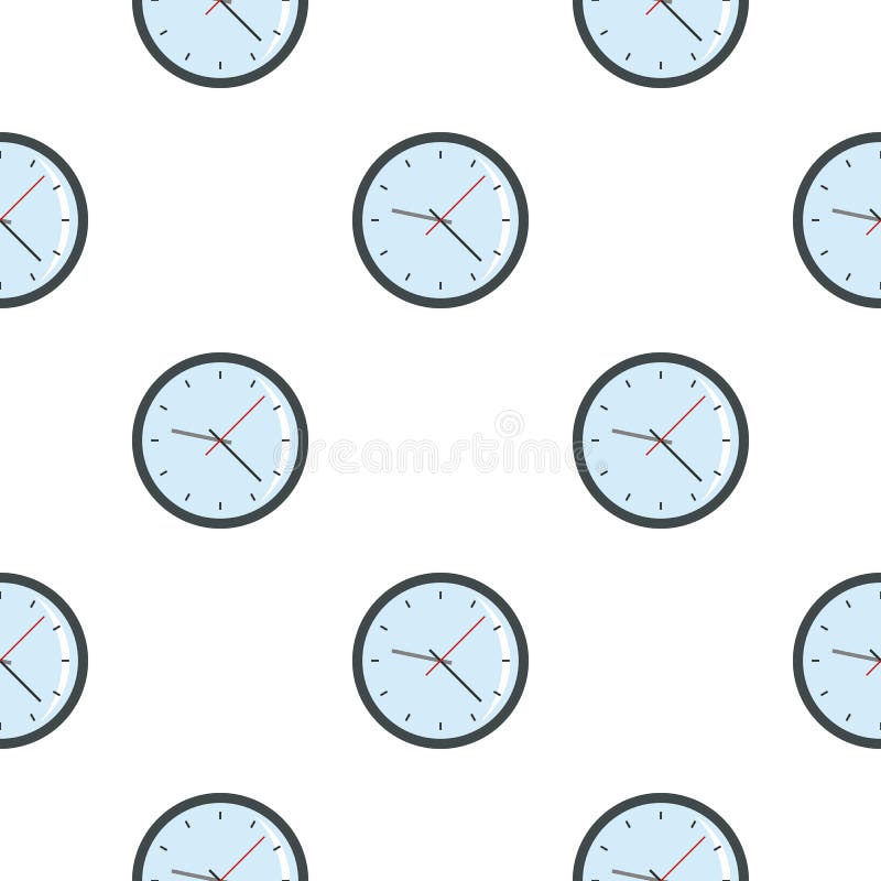 Round Analog Clock Face Pattern Seamless Stock Vector - Illustration of ...
