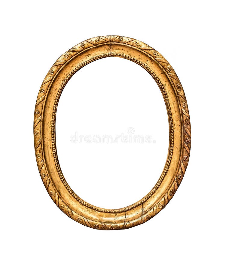 Round Antique Gold Picture Frame. Stock Photo - Image of border, gold ...