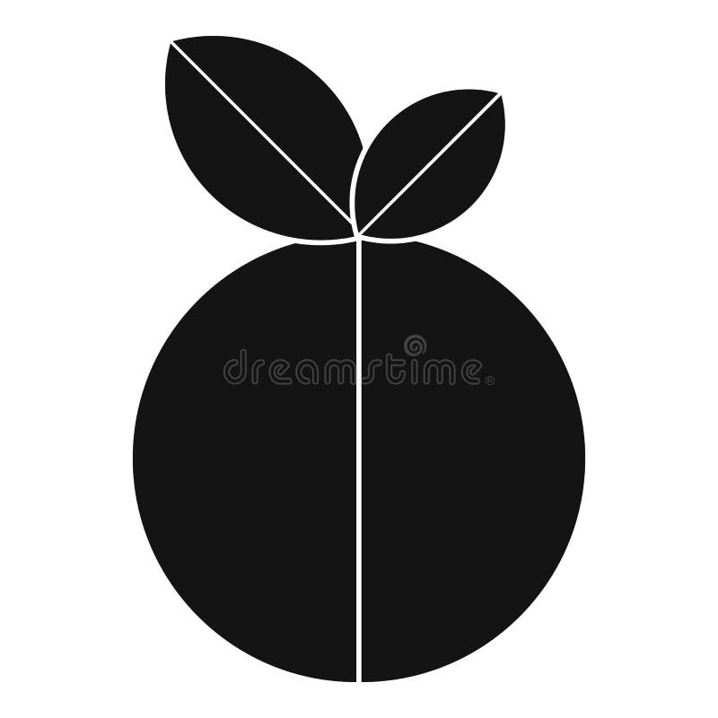 Round Apple with Leaves Icon, Simple Style Stock Vector - Illustration ...