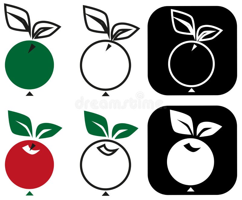 Round apple stock vector. Illustration of food, fruit - 46200862