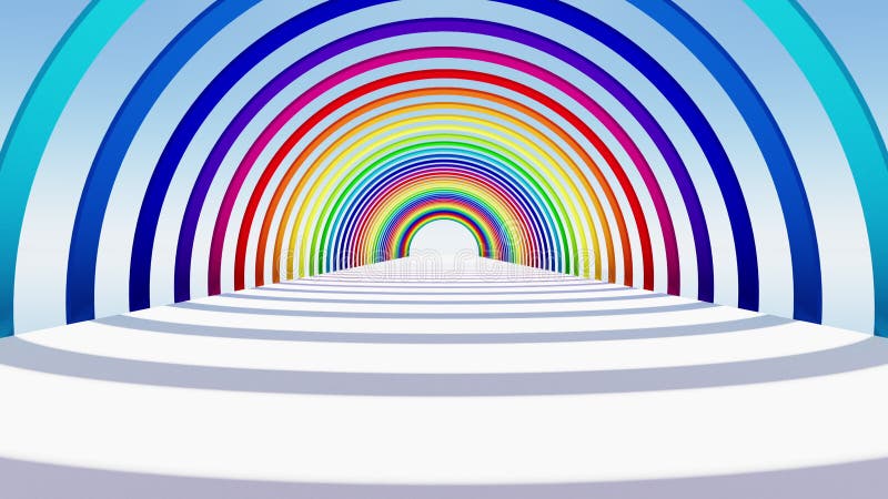 Round Arch Pathway on Light Blue Background Stock Video - Video of ...