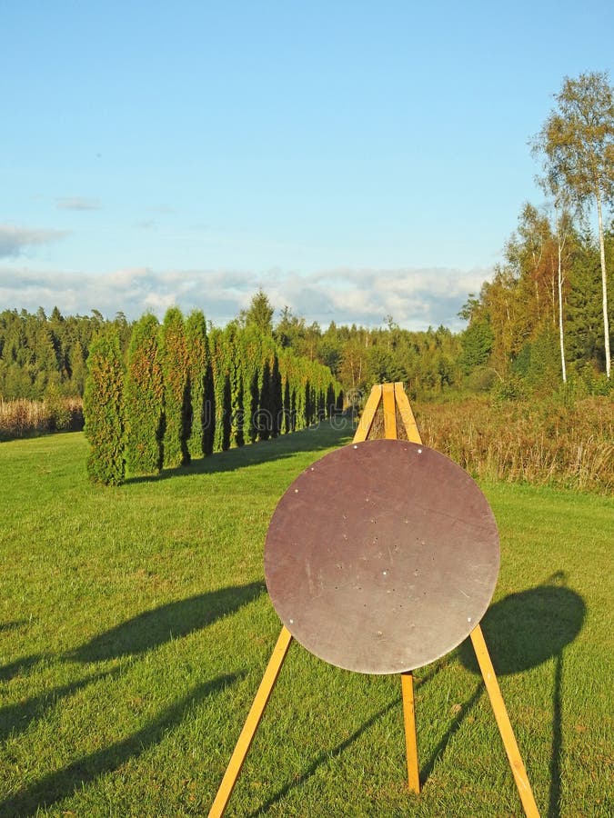 Round Archery Target on a Background Stock Photo - Image of hobby ...
