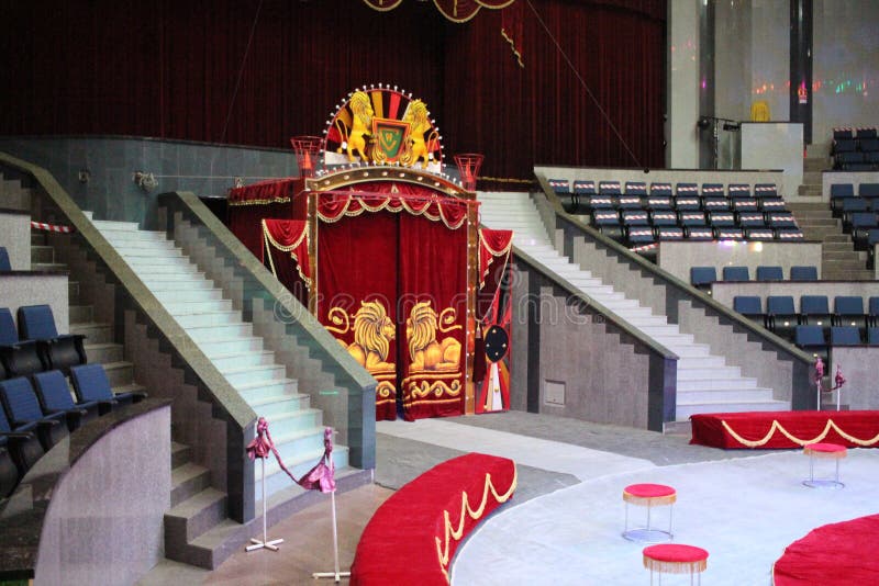 Round Arena with an Exit for Artists in the Circus Inside for ...