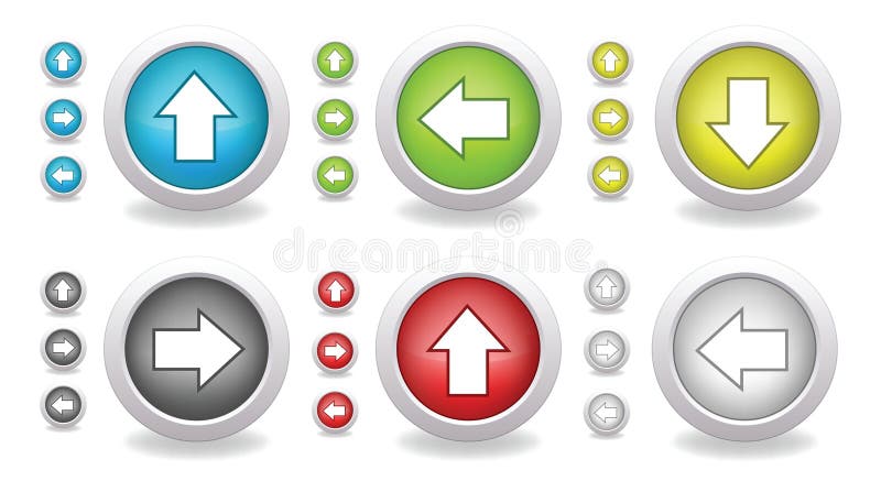 Round arrow buttons stock vector. Illustration of chrome - 17870457