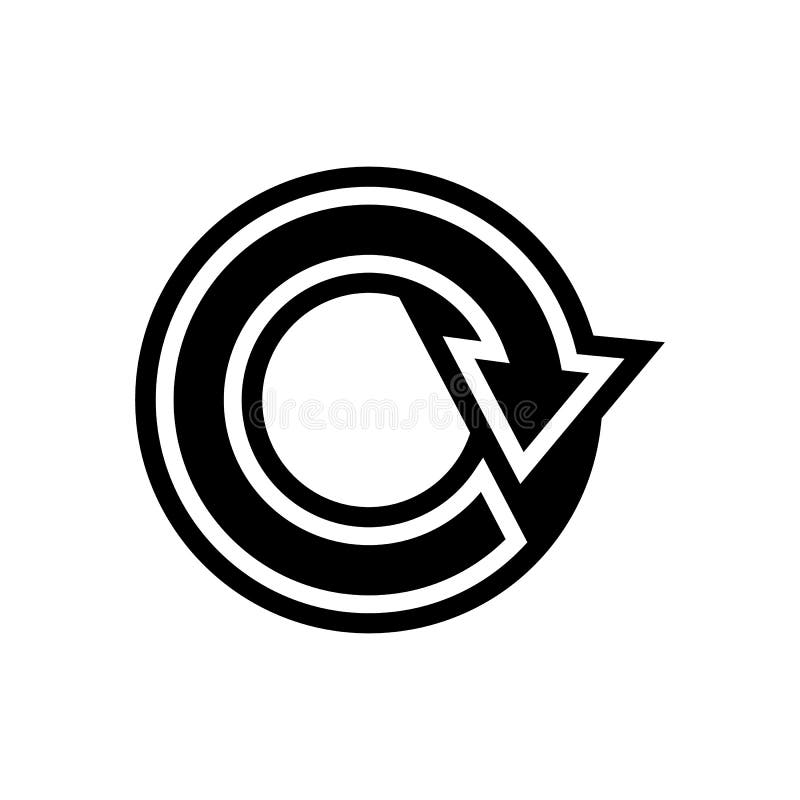 Round Arrow Glyph Icon Vector Illustration Stock Illustration ...