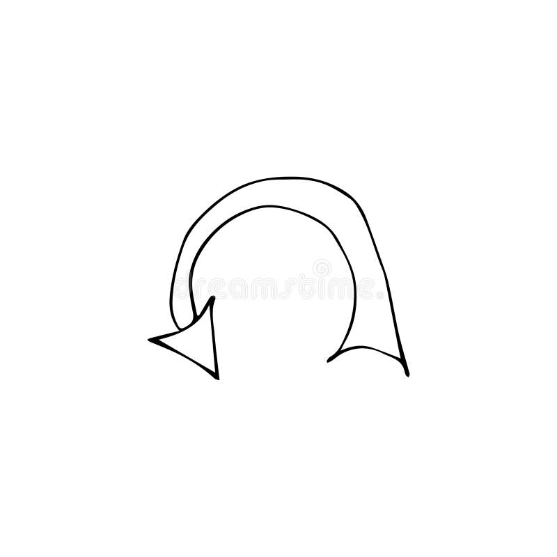 Round Arrow Made by Hand on a White Background Stock Vector ...