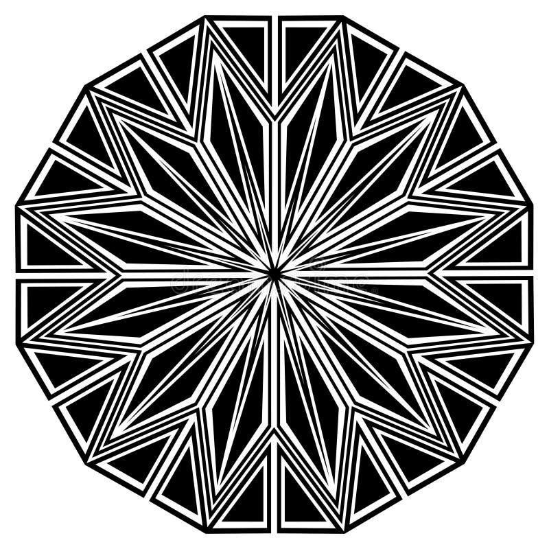 Round Art Deco Gold Ornament Stock Illustration - Illustration of ...