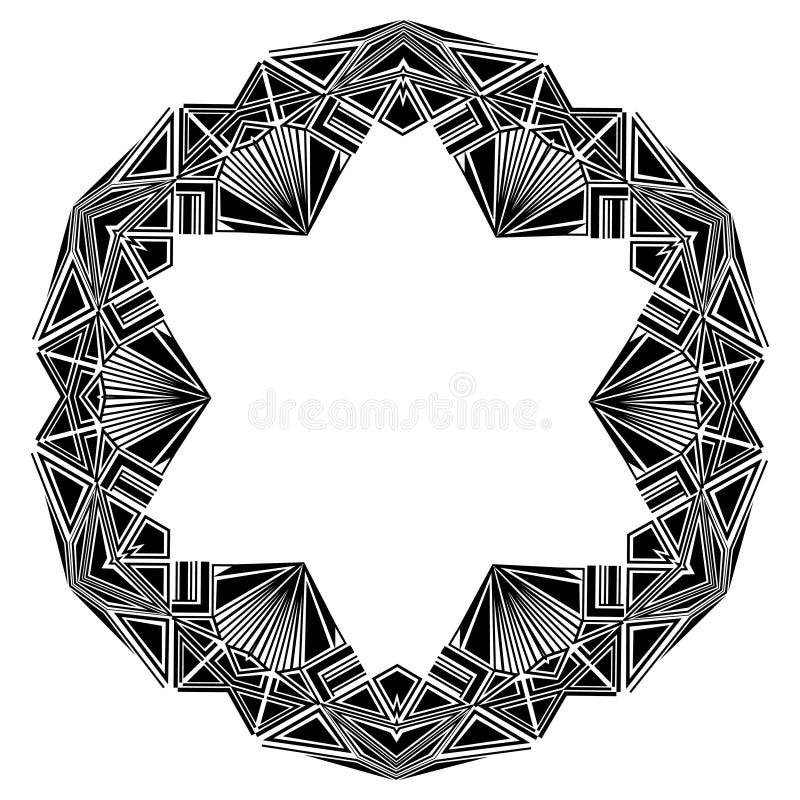 Round art deco ornament stock vector. Illustration of floral - 187715741