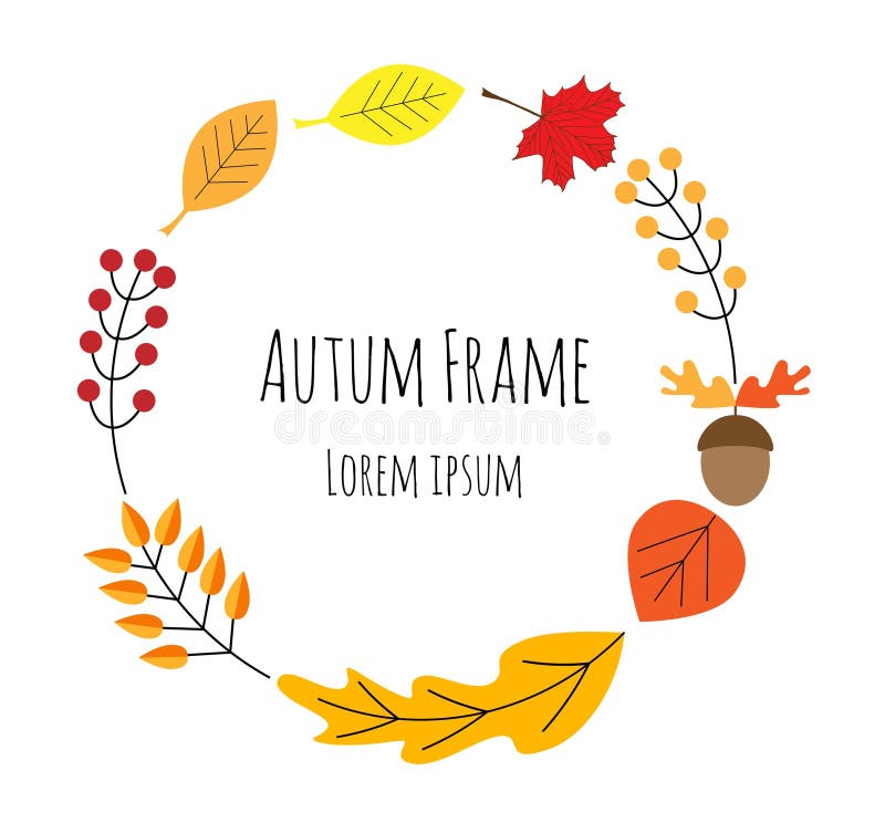Round Autumn Leaves Frame stock vector. Illustration of round - 331324646