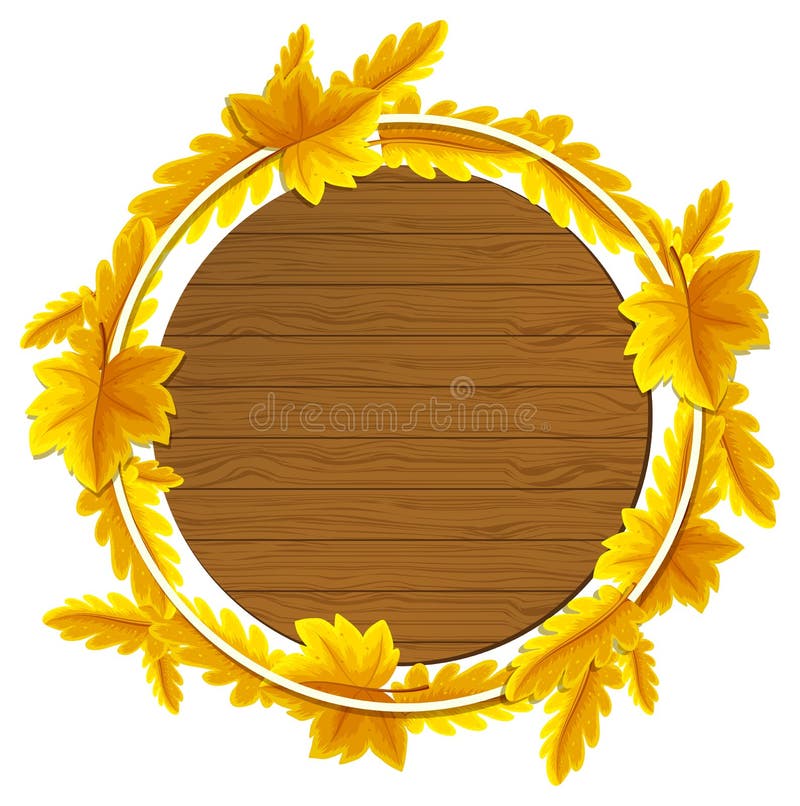 Round Autumn Leaves Frame Template Stock Vector - Illustration of ...