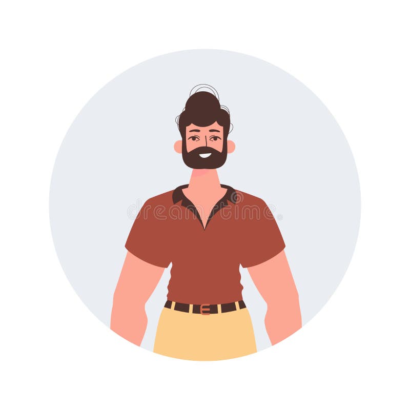 Round Avatar of a Boy. Character in Trendy Style. Stock Vector ...