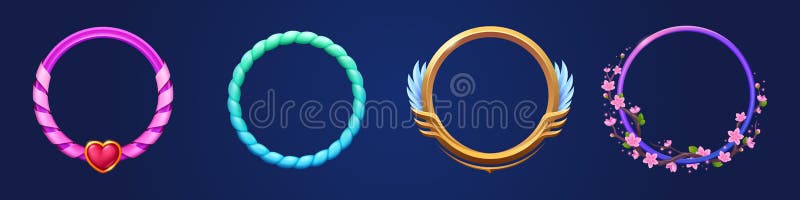 Round Avatar Frames Set Isolated on Background Stock Vector ...