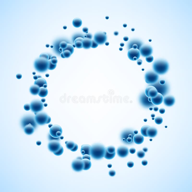 Round Background with Blue Bubbles. Stock Vector - Illustration of ...
