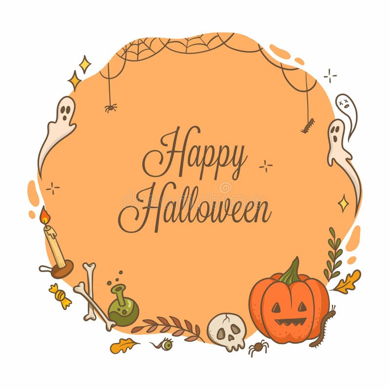 Round Background Frame for Halloween Stock Vector - Illustration of ...