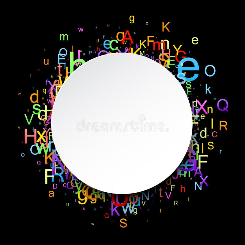Round Background with Letters. Stock Vector - Illustration of letter ...