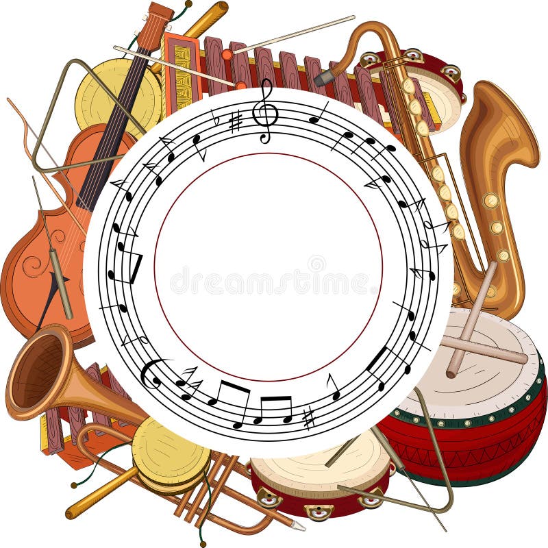 Musical Instruments Isolated on White. Stock Vector - Illustration of ...