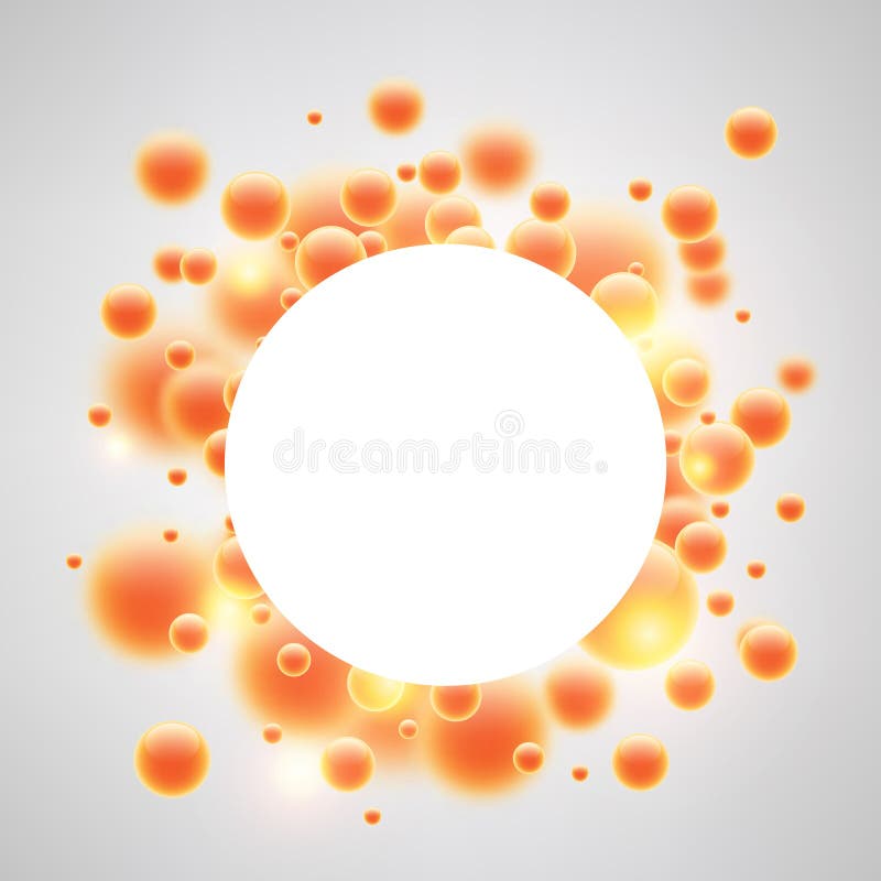 Round Background with Orange 3d Bubbles. Stock Vector - Illustration of ...