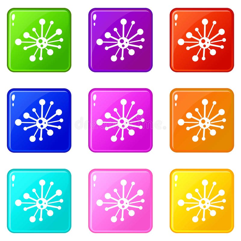 Round bacteria set 9 stock vector. Illustration of icons - 96551595