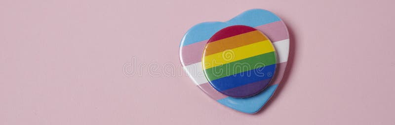 Rainbow Flag and a Transgender Flag, Banner Format Stock Image - Image ...