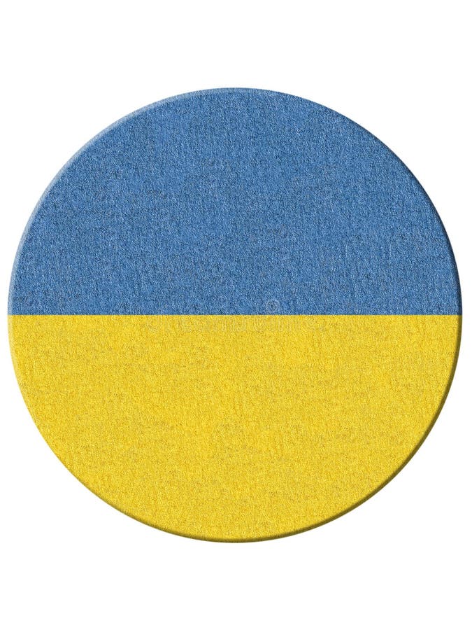 Round Badge with Ukrainian Flag Stock Photo - Image of circle ...