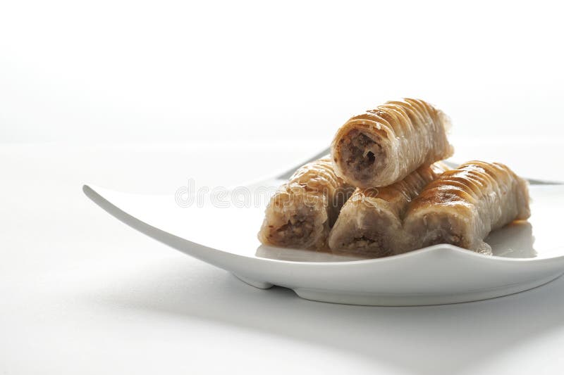 Round Baklava on a White Background Stock Image - Image of isolated ...