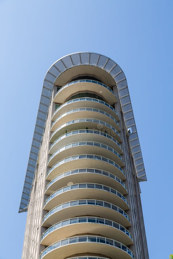 Round Balconies on Modern Condo Tower Stock Photo - Image of ...