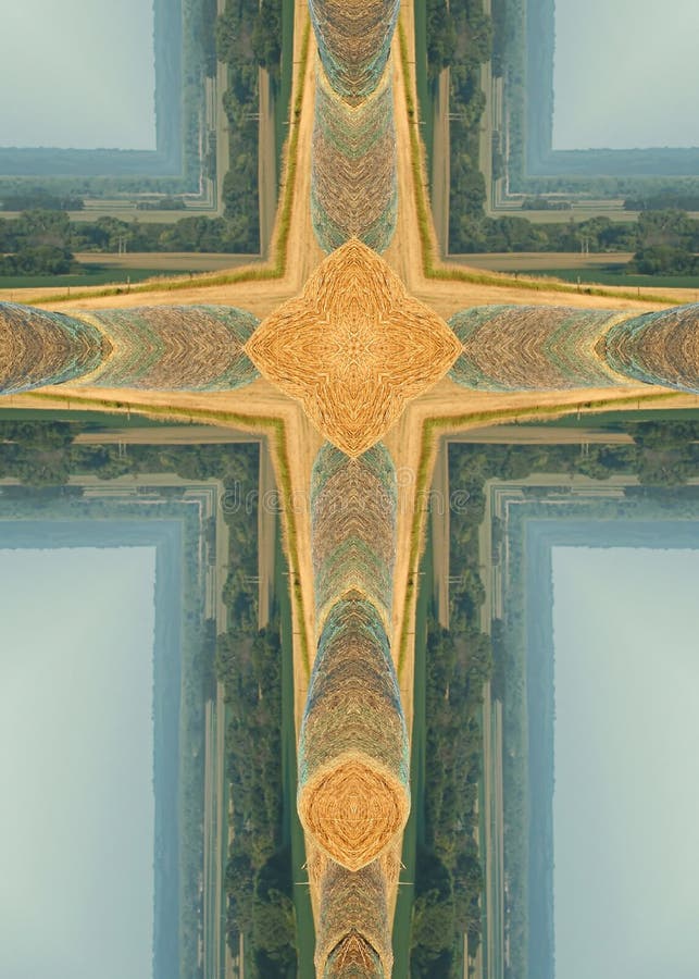 Round bales cross stock image. Image of jesus, vertical - 1687871