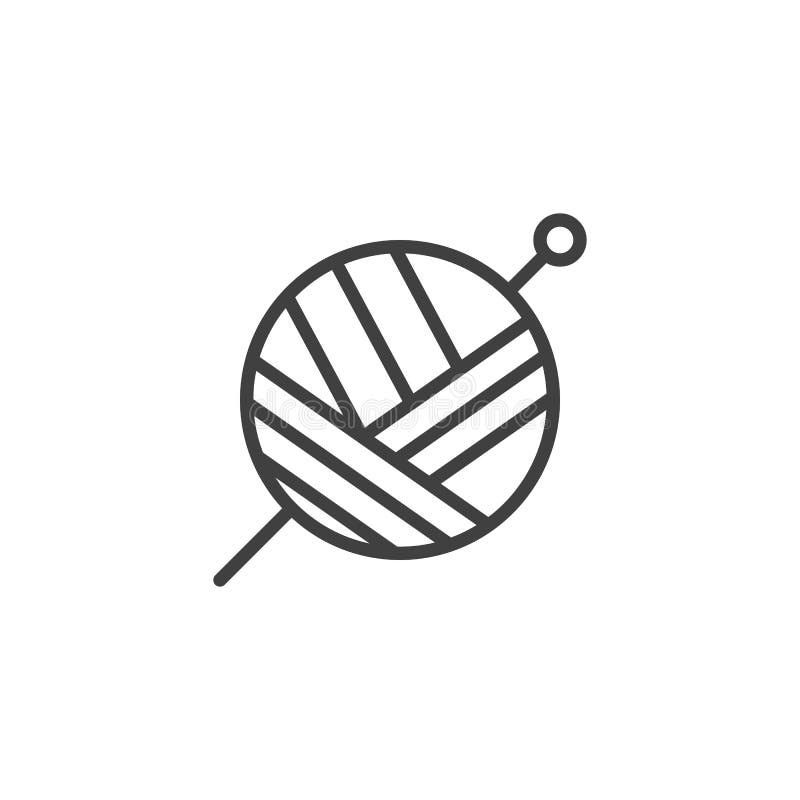 Round Ball with Thread Line Icon Stock Vector - Illustration of ...