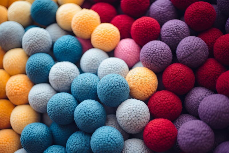 Round Balls of Colourful Wool Stock Image - Image of tangle, colorful ...