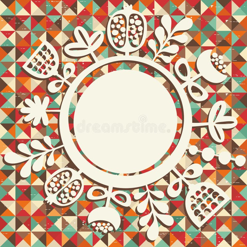 Round Banner and Floral Background. Stock Vector - Illustration of ...