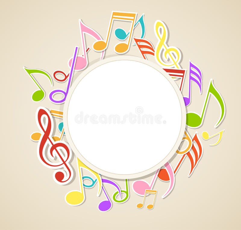 Round banner with notes stock vector. Illustration of background - 47597602