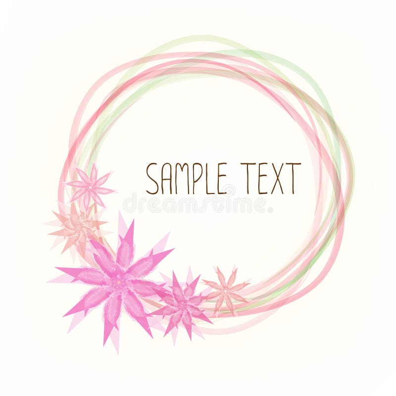 Round Banner with Pastel Flower Frame Stock Vector - Illustration of ...