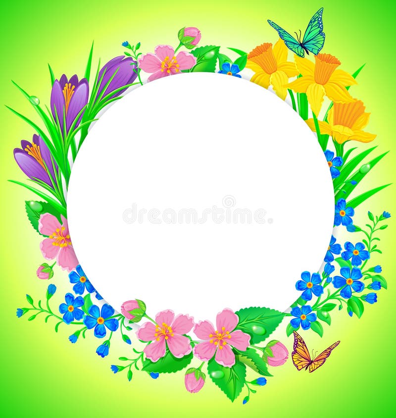 Round banner spring flower stock vector. Illustration of card - 67173452