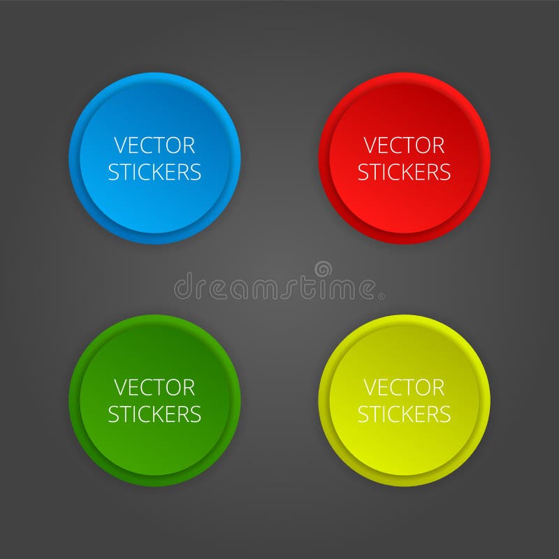 Set of Blank Stickers. Empty Promotional Labels. Vector Illustration ...