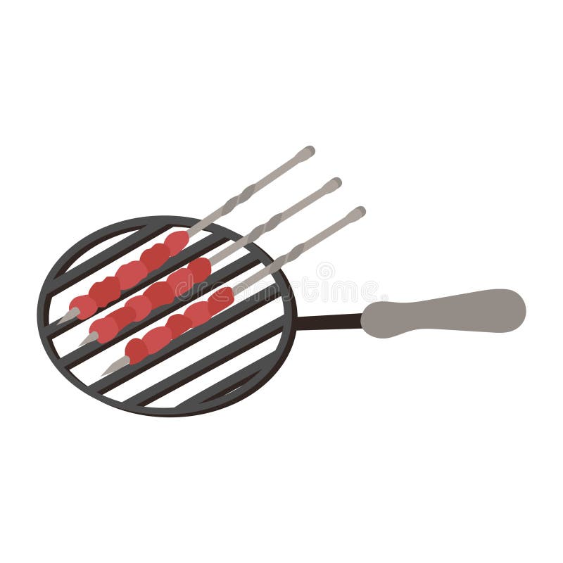 Round Barbeque Grill, BBQ Icon, Device for Grilling Food Vector ...