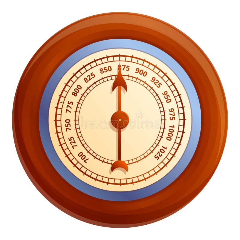 Round Barometer Icon, Cartoon Style Stock Vector - Illustration of ...