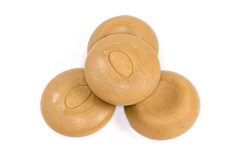 Round Bars of Toilet Soap on a White Background Stock Image - Image of ...